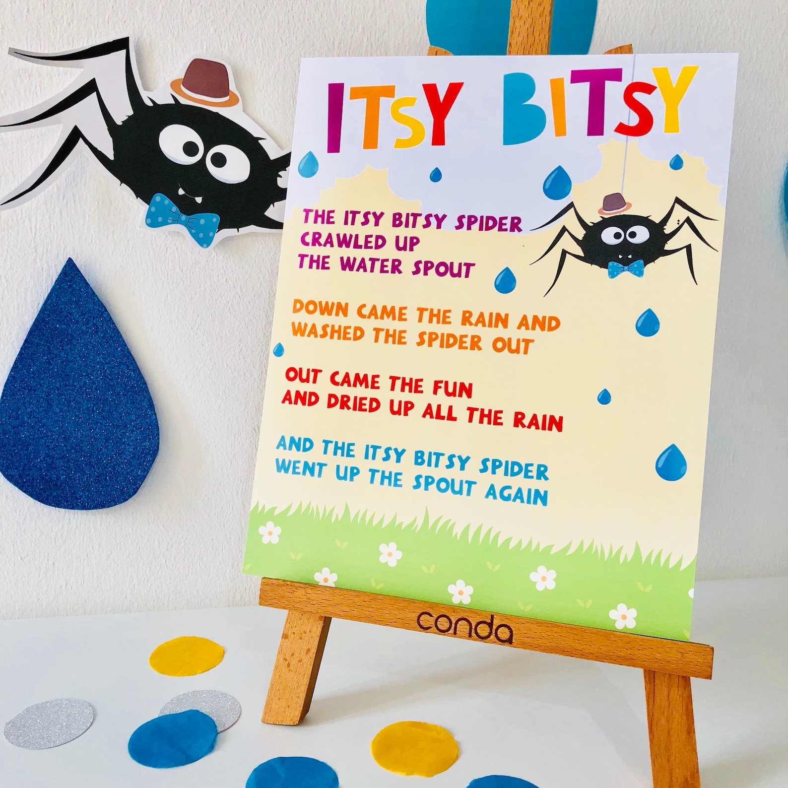 Itsy Bitsy Spider Song/ Nursery Rhyme Lyrics Poster Printable | Etsy