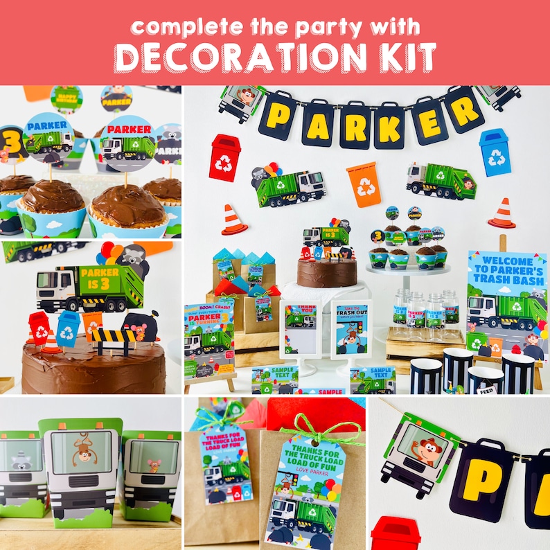Garbage Truck Party Game: Toss the Trash, Kids Birthday (editable ...
