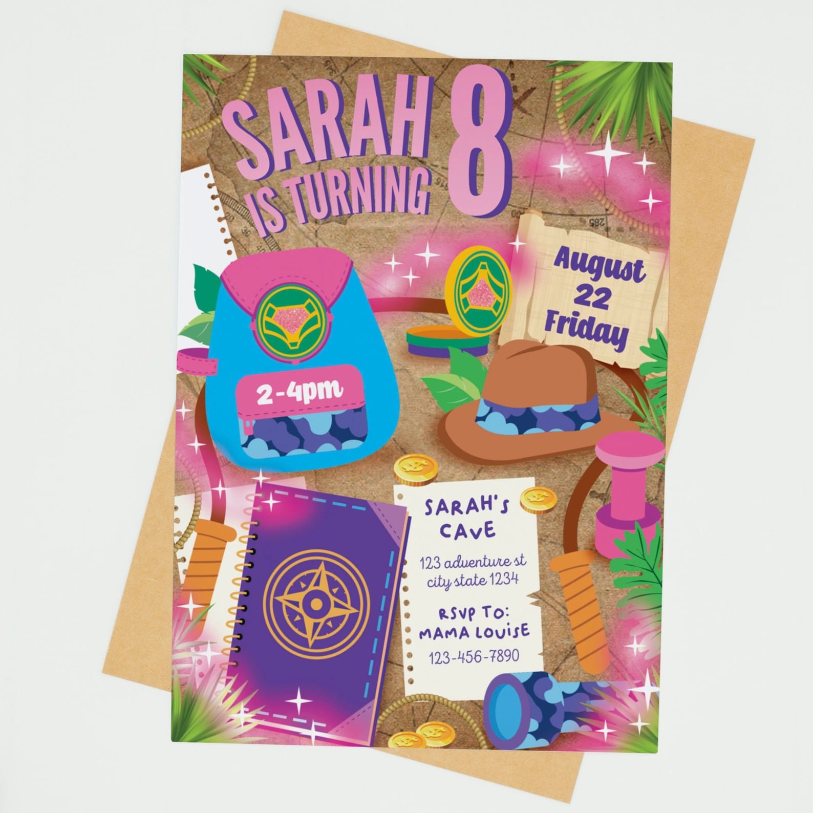 Indiana Jones Girl Birthday Invitation/ Adventure Explorer - Etsy