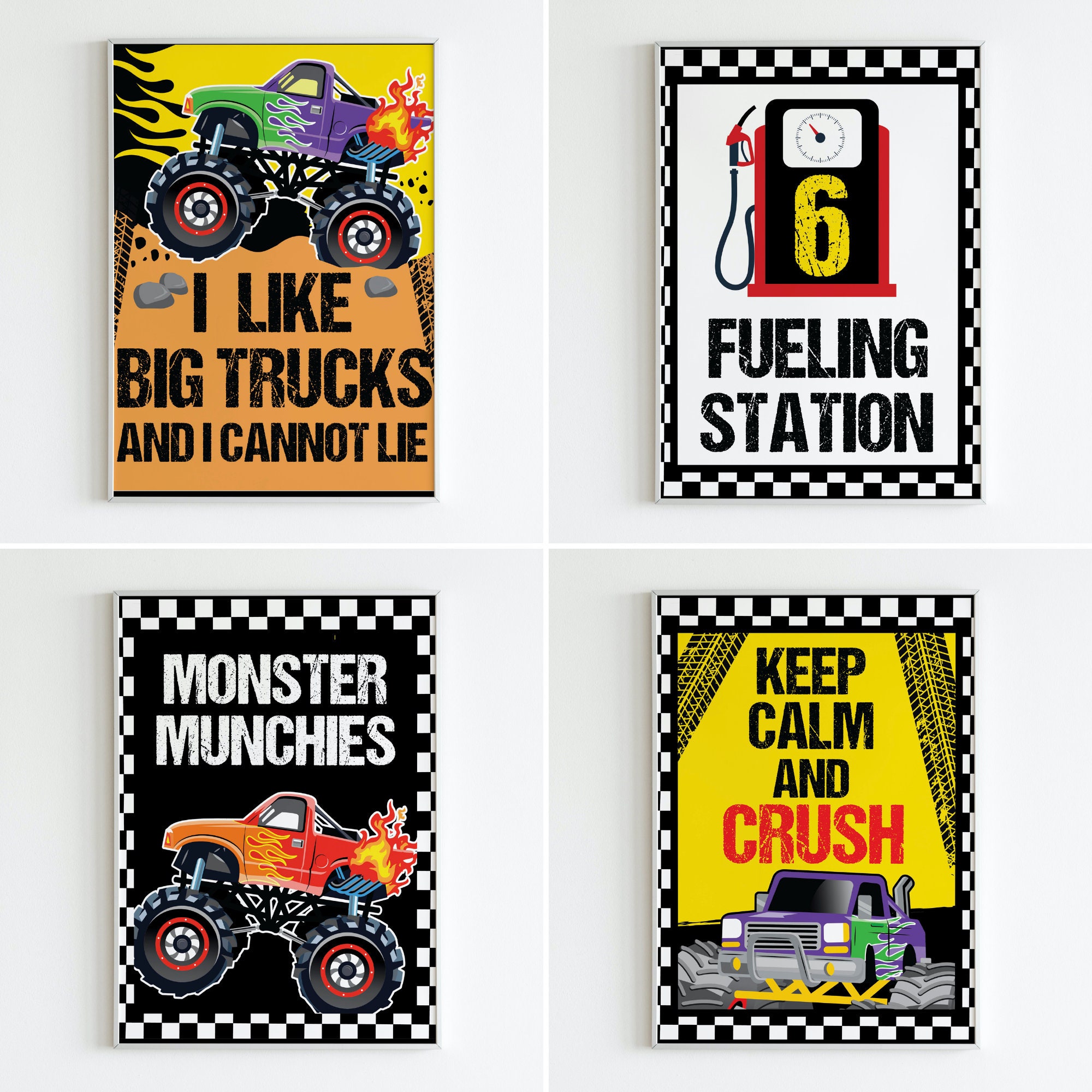 Monster Truck Party Signs Printable Pack/ Monster Jam Party - Etsy Canada