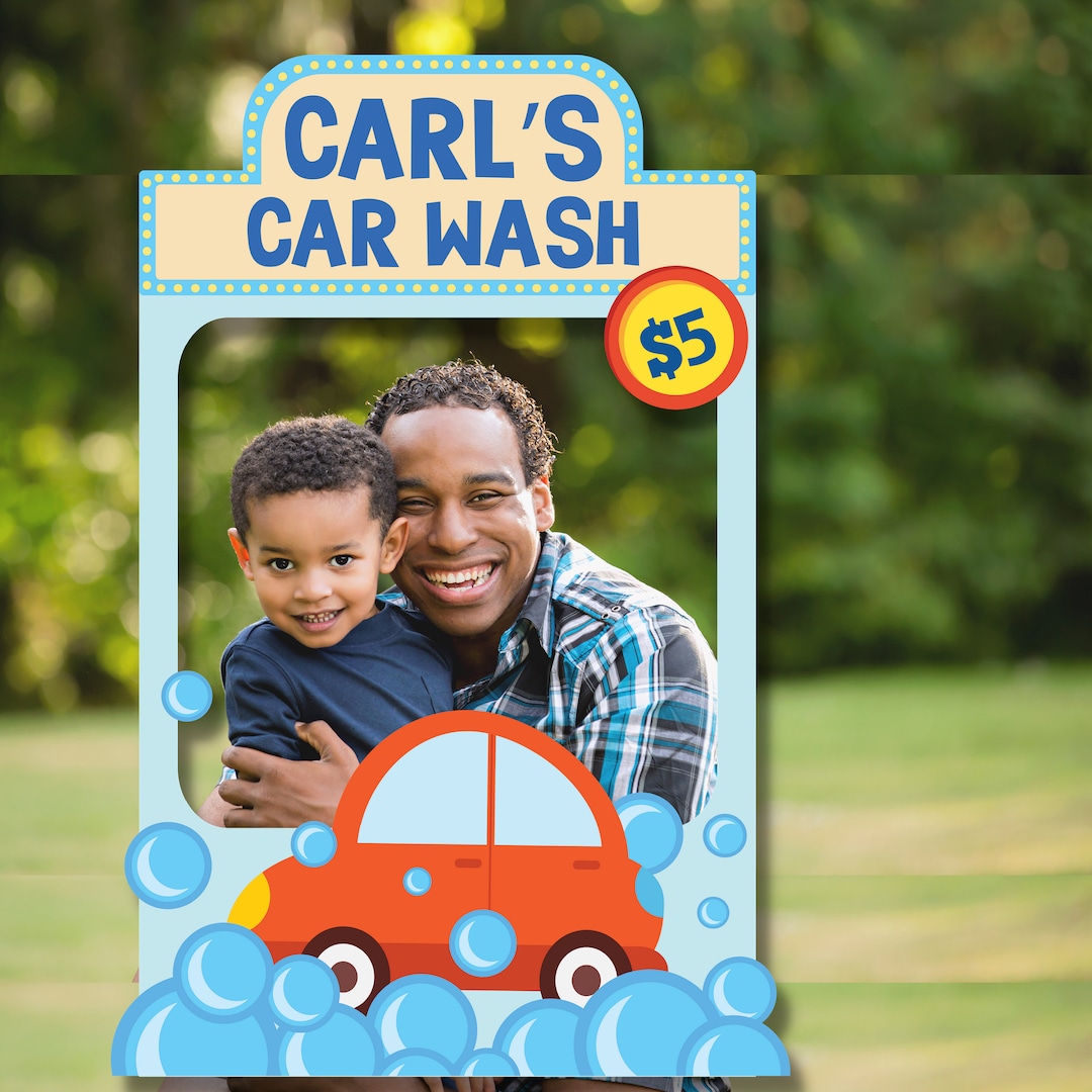 Car Wash Party Photo Booth Frame Printable/ Car Wash Ticket Booth ...