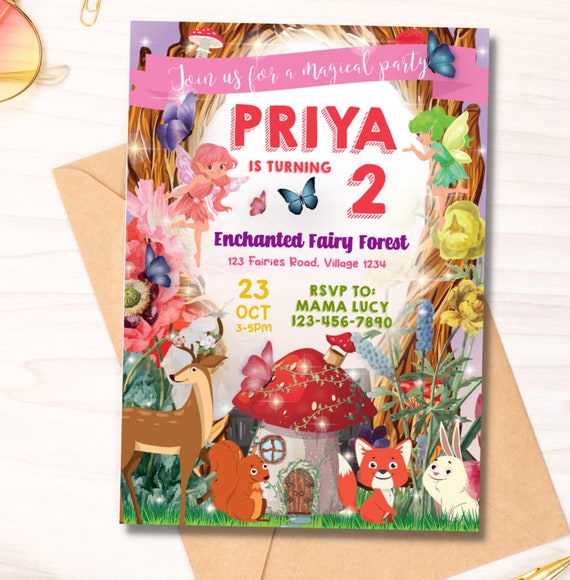 Enchanted Fairy Forest Birthday Invitation EDITABLE Printable/ Fairy ...