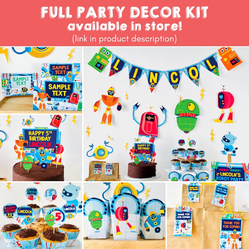 Robots Science Birthday Invitation Printable/ Robot Party Invitation ...