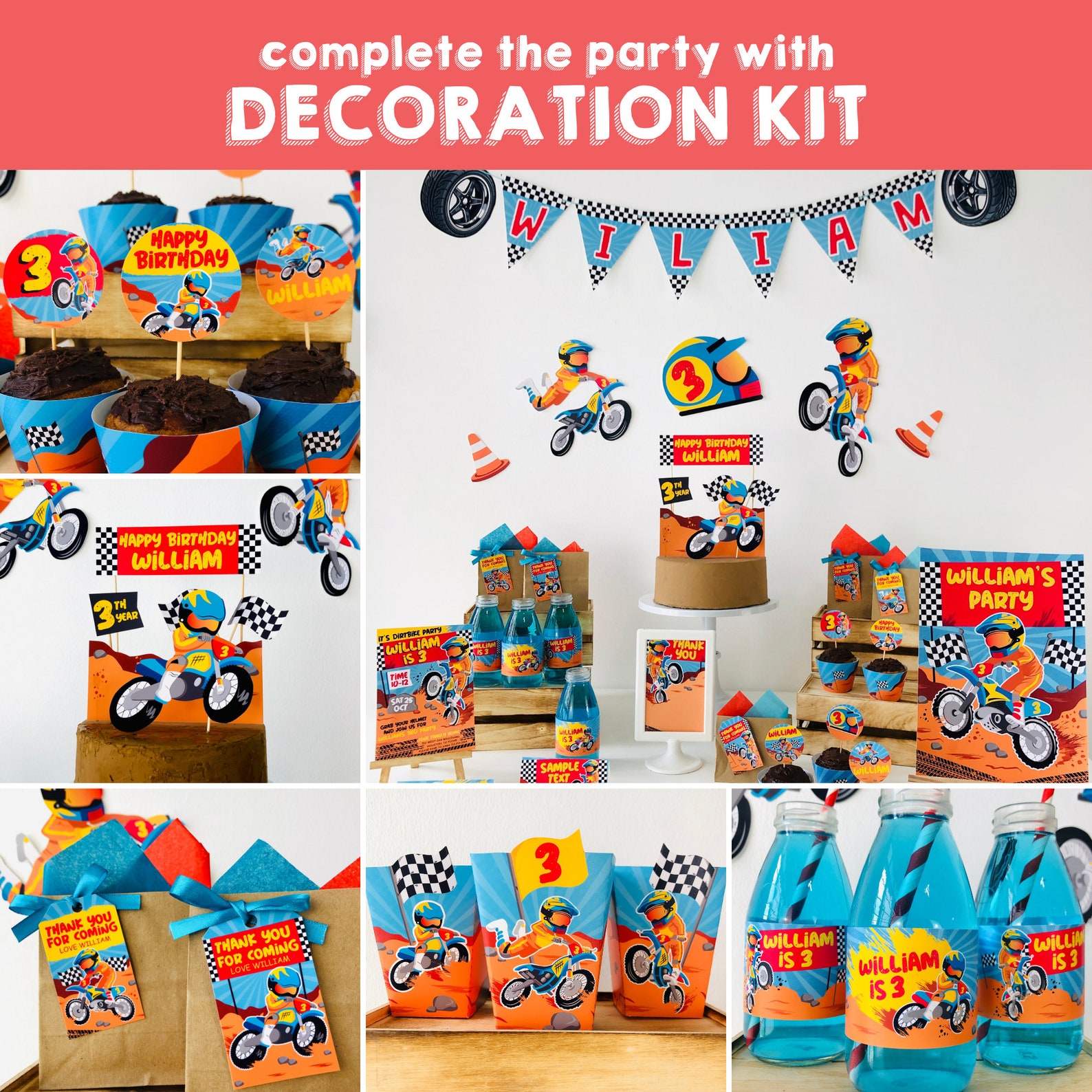 Dirt Bike Birthday Backdrop Printable/ Motocross Backdrop/ Motorbike ...