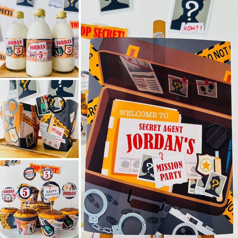 Editable Detective Party Decoration Kit | Printable Secret Agent Theme ...