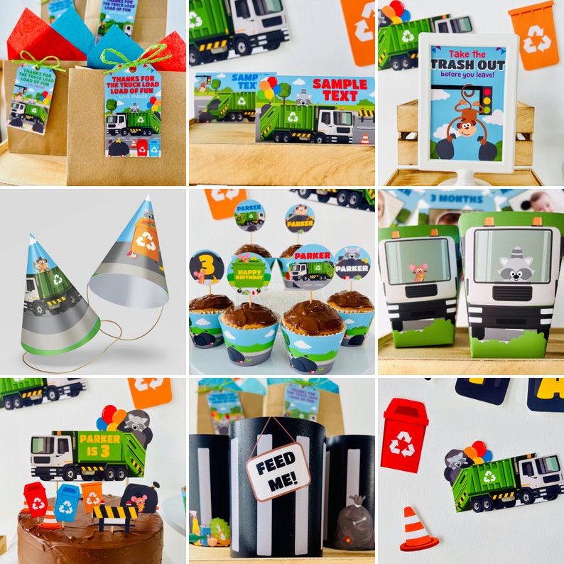 Garbage Truck Party Decorations Kit/ Trash Bash Waste - Etsy