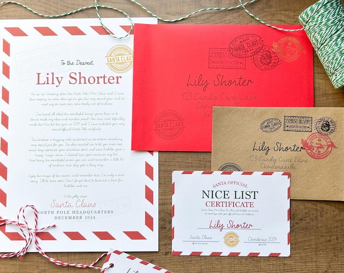 Personalised Letter From Santa Father Christmas Nice List Certificate ...