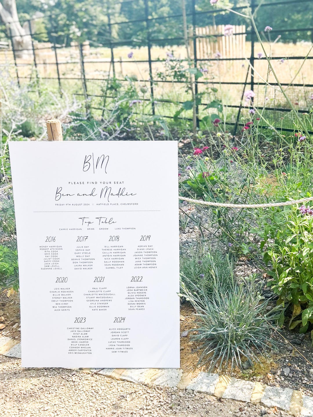 Personalised Wedding Table Plan , A1, A2 , A3 or Custom Size. Find Your ...