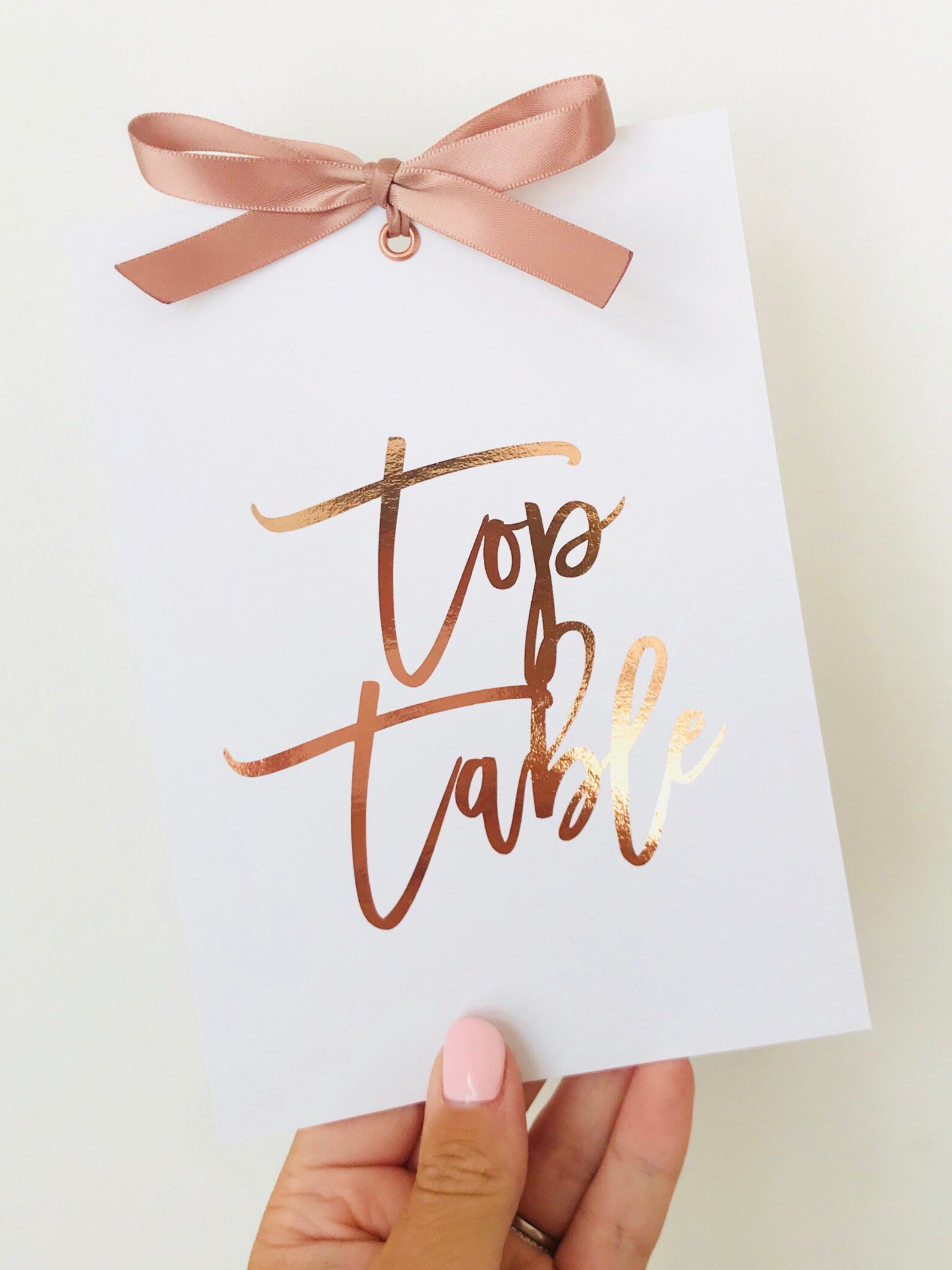 Foil Table Numbers With Ribbon Wedding Table Numbers Custom | Etsy