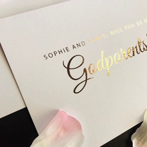 Personalised Foil Godparent Card, Foil Christening Card, 4x6 Inch ...