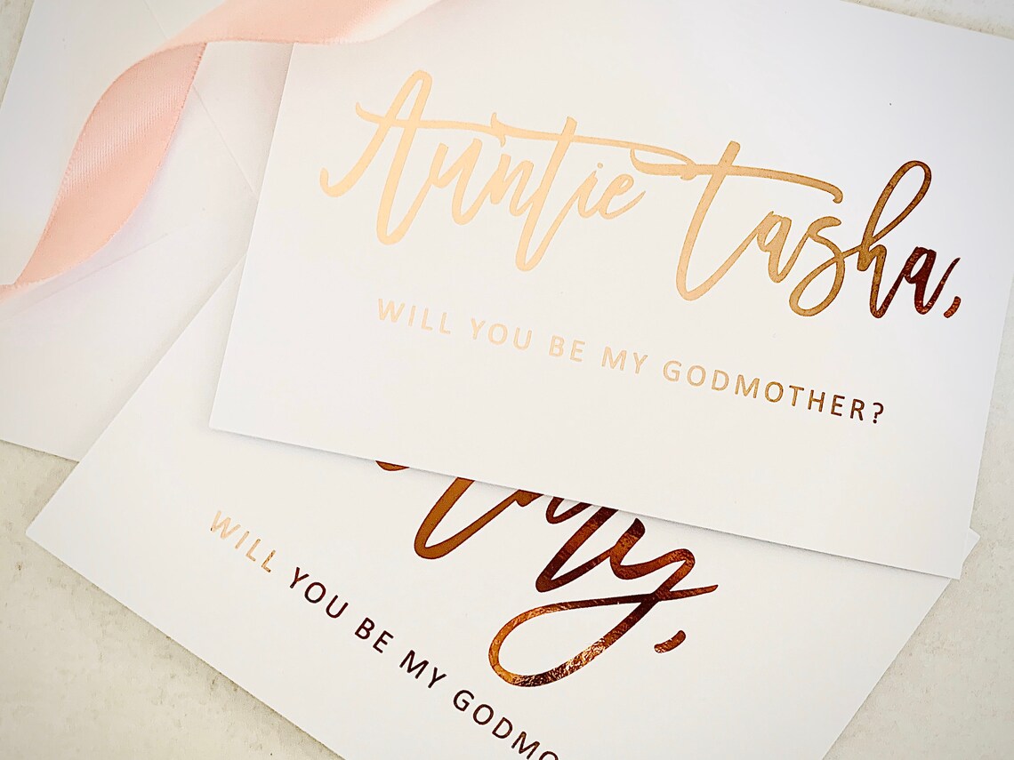 Foil Godparent Card Godmother Card Personalised Foil Cards - Etsy