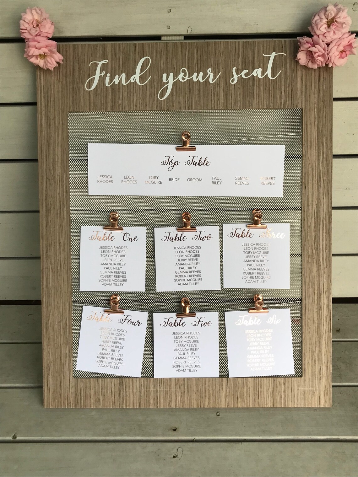 Foil Wedding Table Plan in Gold Silver Rose Gold or Light - Etsy