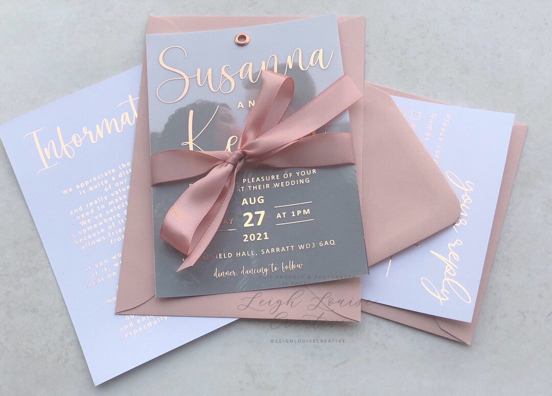 VELLUM FOIL suite de invitación de boda única, invitación de boda ...
