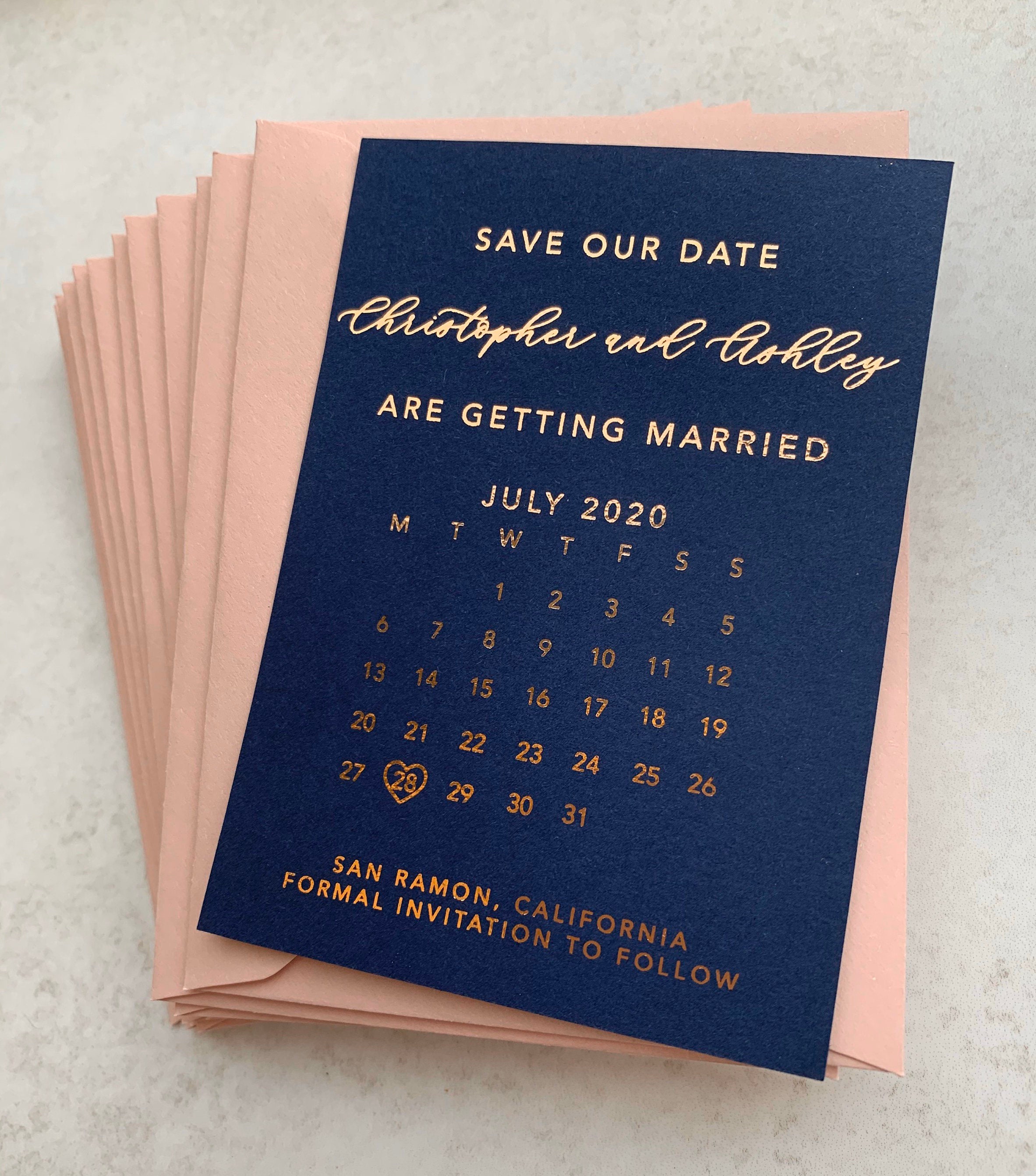 Foil save the date wedding invitation save our date vellum | Etsy