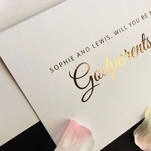 Personalised Foil Godparent Card, Foil Christening Card, 4x6 Inch ...