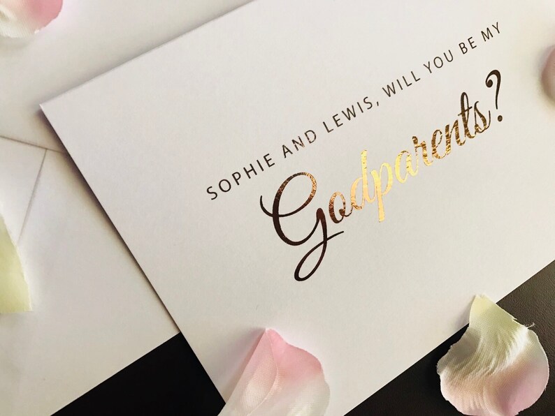 Personalised Foil Godparent Card Foil Christening Card 4x6 - Etsy