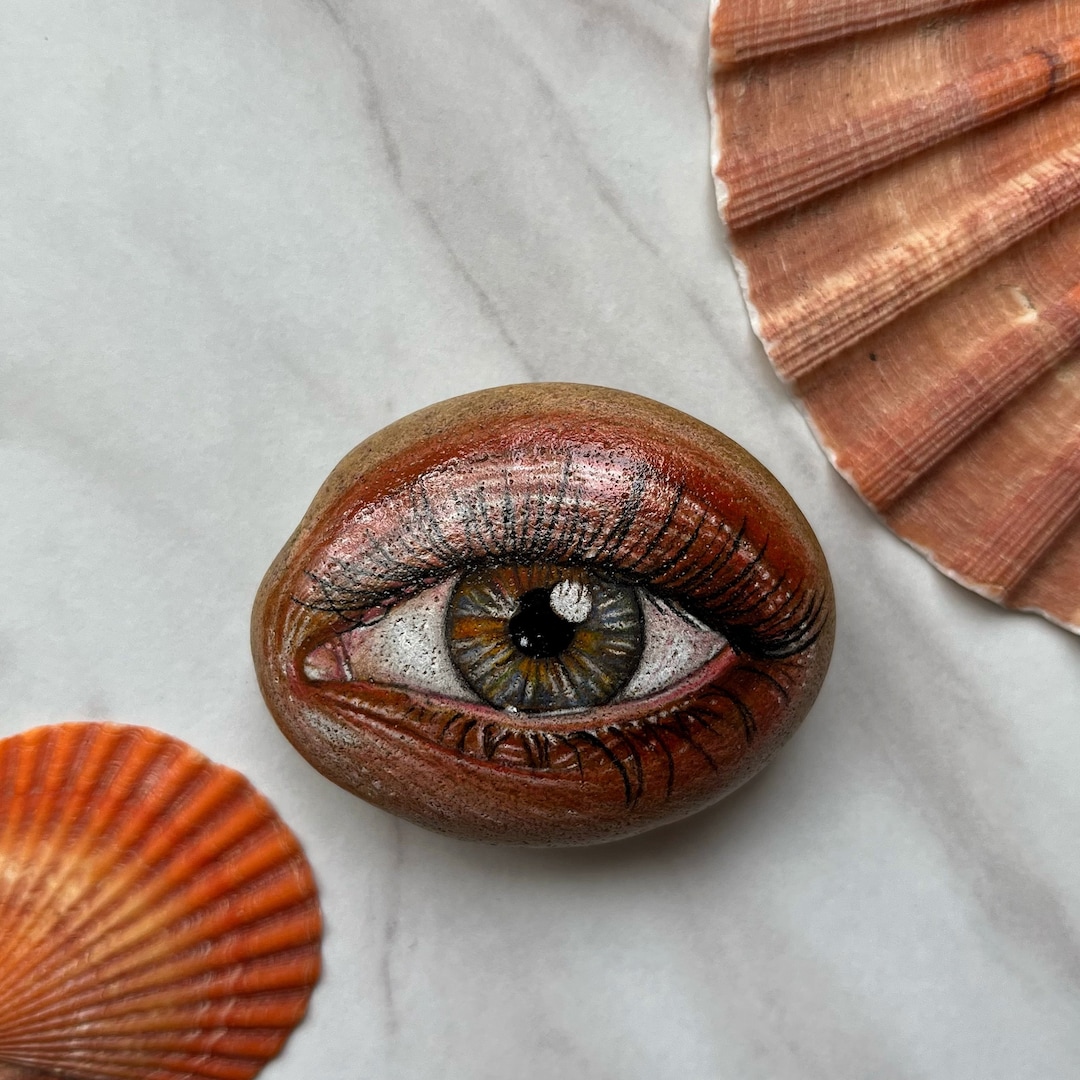 Eye Pencil Drawing on Pebble, Pebble Art, Eye Painting, Pebble Painting ...