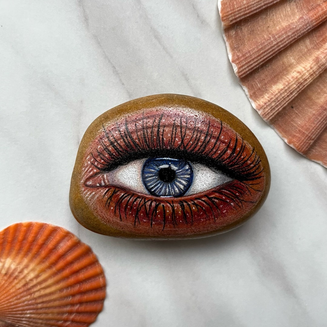 Eye Pencil Drawing on Pebble, Pebble Art, Eye Painting, Pebble Painting ...
