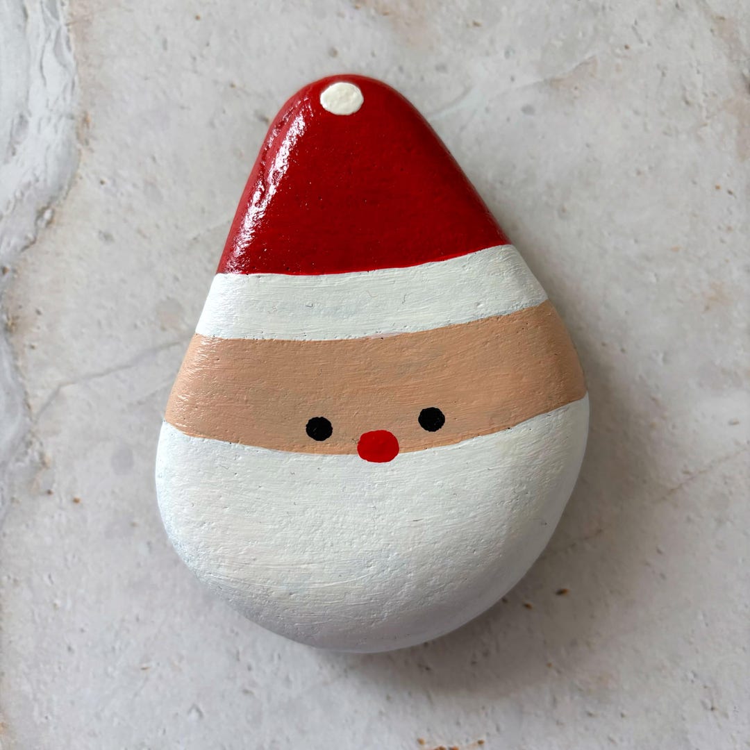 Santa Claws Pebble Painting, Santa Christmas Decor, Father Christmas ...