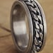 Silver Spinner Ring Oxidized Anti-stress Band With Loose Curb - Etsy