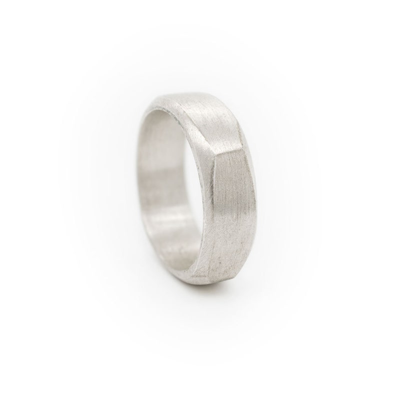 Satin Finish Silver Ring Round Square Band 925 Solid - Etsy