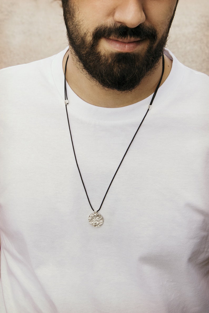 Solid Silver Disc Pendant 925 Sterling Silver Necklace Small | Etsy