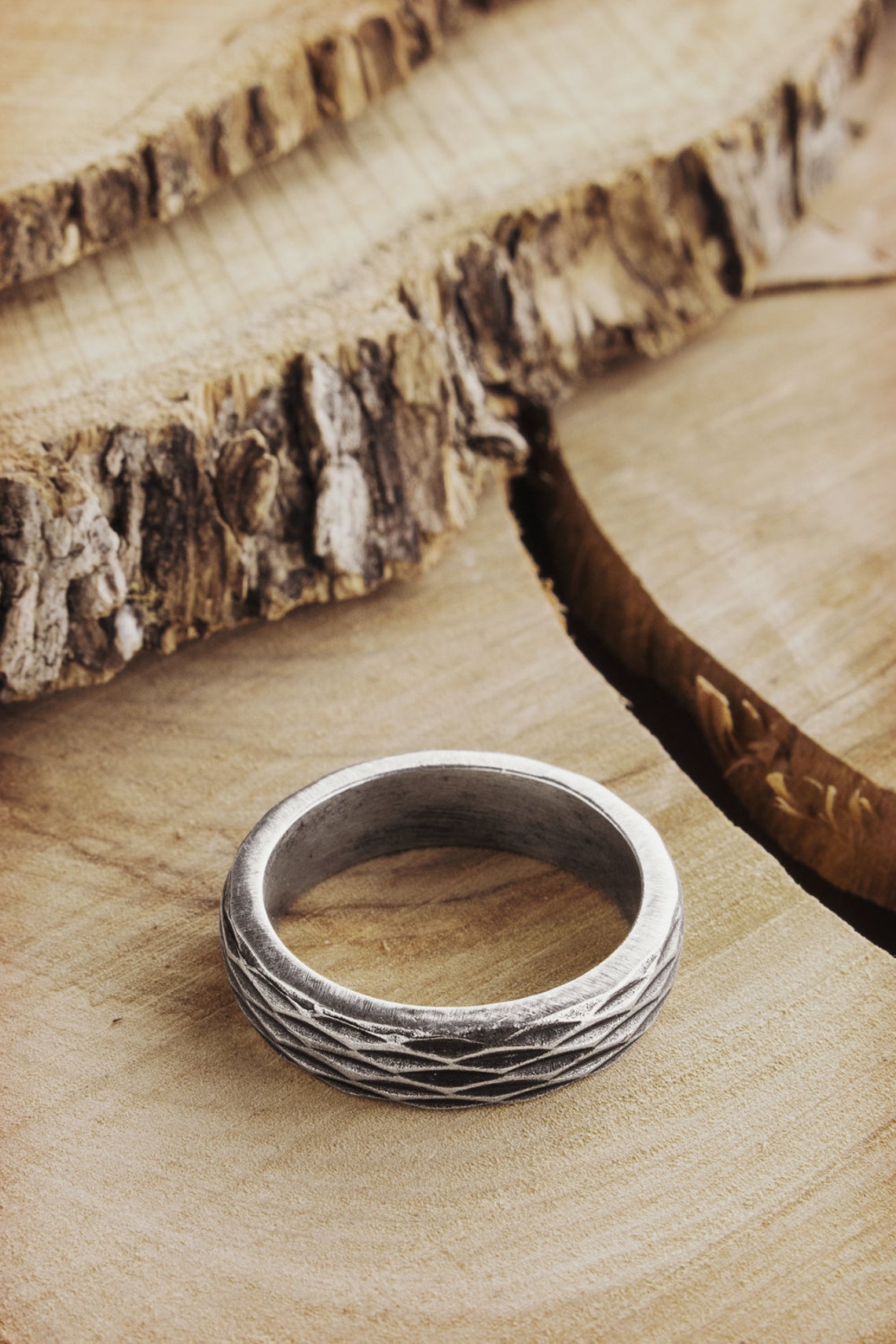 Sterling Silver Ring Oxidized Thick Ring Black Silver | Etsy