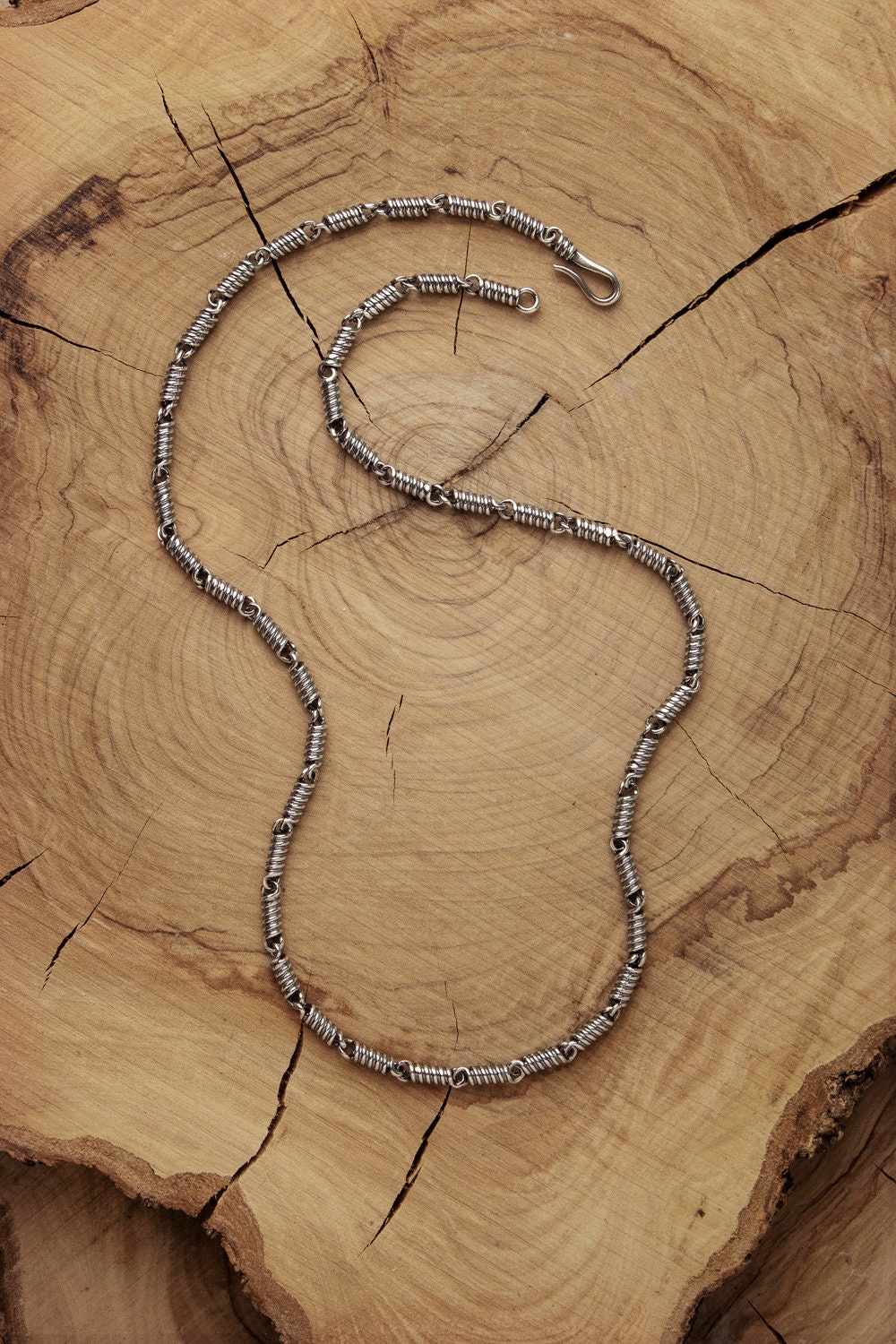 Spiral Sterling Silver Chain Necklace 925 Silver Oxidized | Etsy