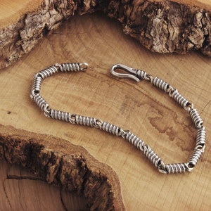 Coil Spring Chain Bracelet, 925 Solid Sterling Silver Bracelet, Coil ...