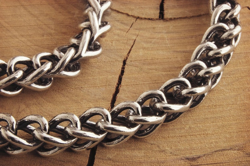 Thick Wheat Style Chain Bracelet 925 Solid Sterling Silver | Etsy