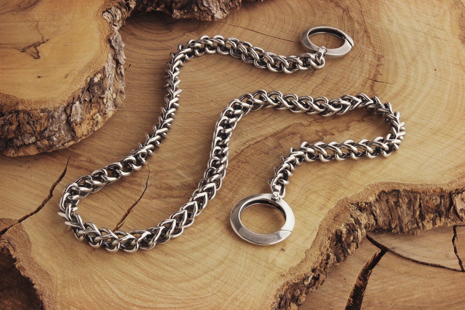 Thick Silver Key Chain Oxidized Woven Links 925 Solid - Etsy