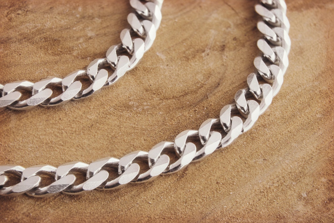 Solid Silver Curb Chain Simple Chain Bracelet Thin Curb | Etsy