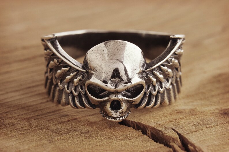 Solid Silver Skull Ring 925 Sterling Silver Unisex Band - Etsy