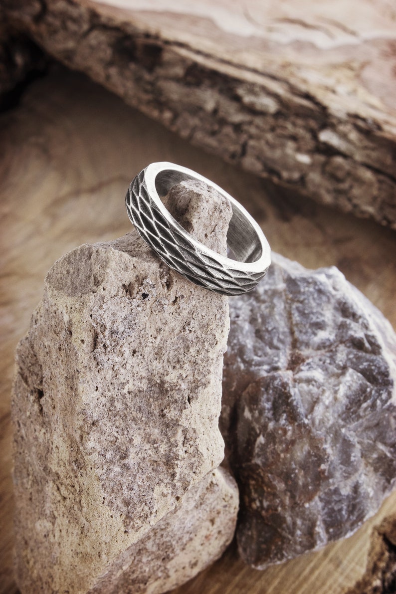 Sterling Silver Ring Oxidized Thick Ring Black Silver | Etsy