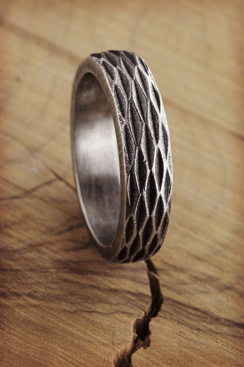 Sterling Silver Ring Oxidized Thick Ring Black Silver | Etsy