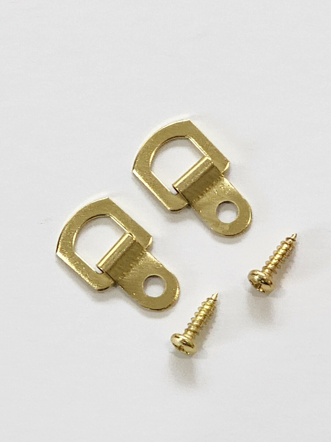 D Ring Strap Hanger, Brass Plated, Medium One Hole W/screws, 1-3/16 X 5 ...