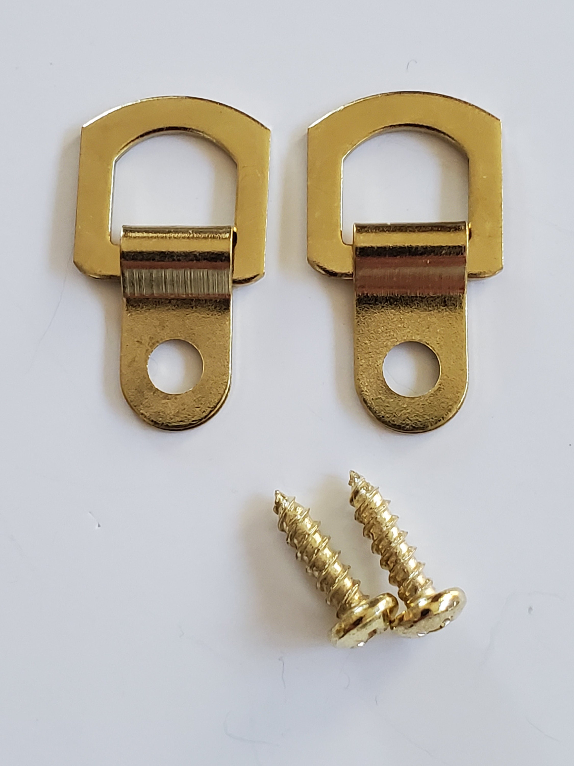 D Ring Strap Hanger, Brass Plated, Medium One Hole W/screws, 1-3/16 X 5 ...