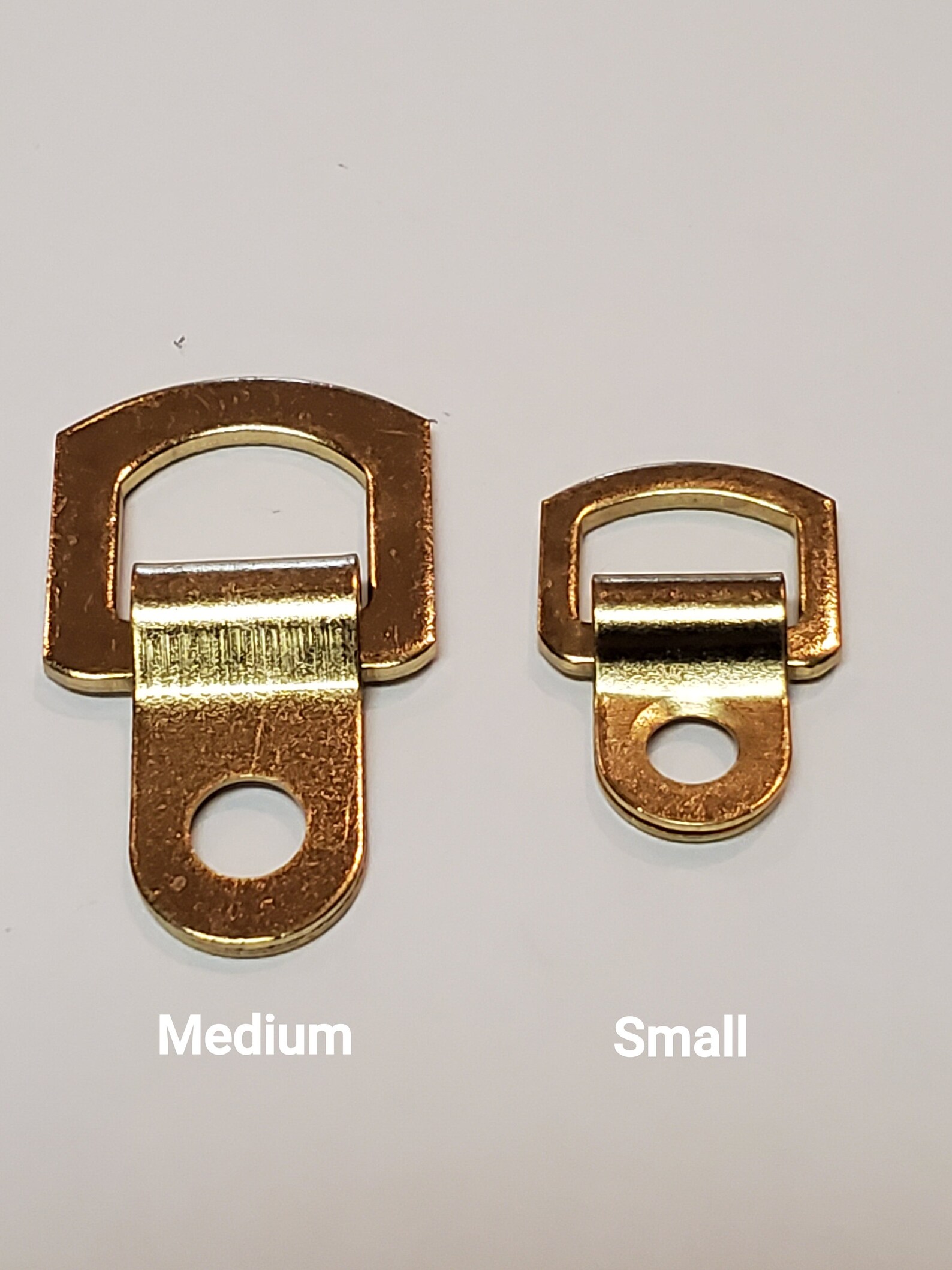 D Ring Strap Hanger Brass Plated Medium One Hole w/Screws | Etsy