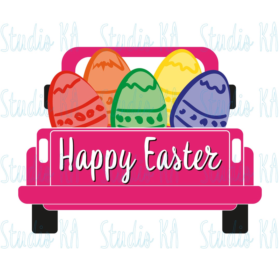 Easter Truck With Eggs Svg File, Easter Truck Cutting File Svg, Easter ...