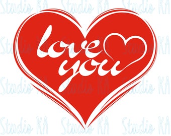 I Love You Heart Svg - Etsy