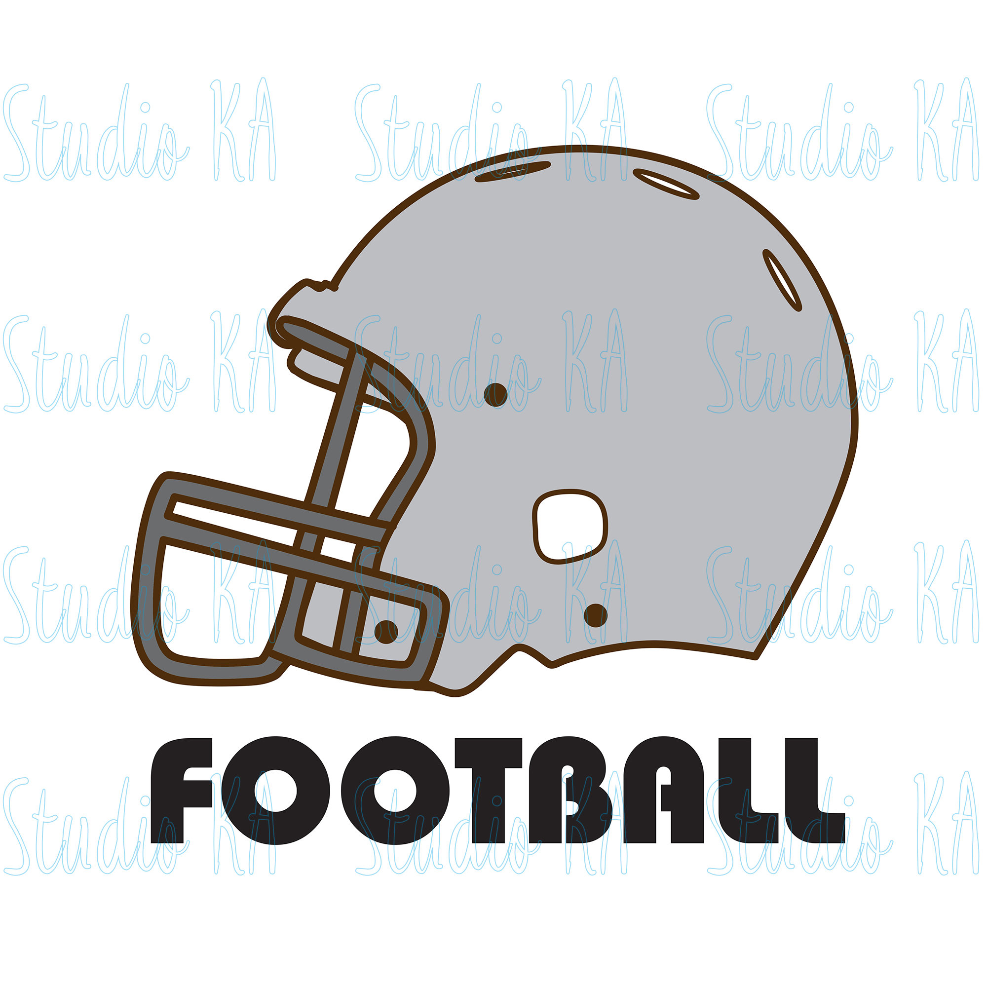 Football Helmet Silhouette Front View