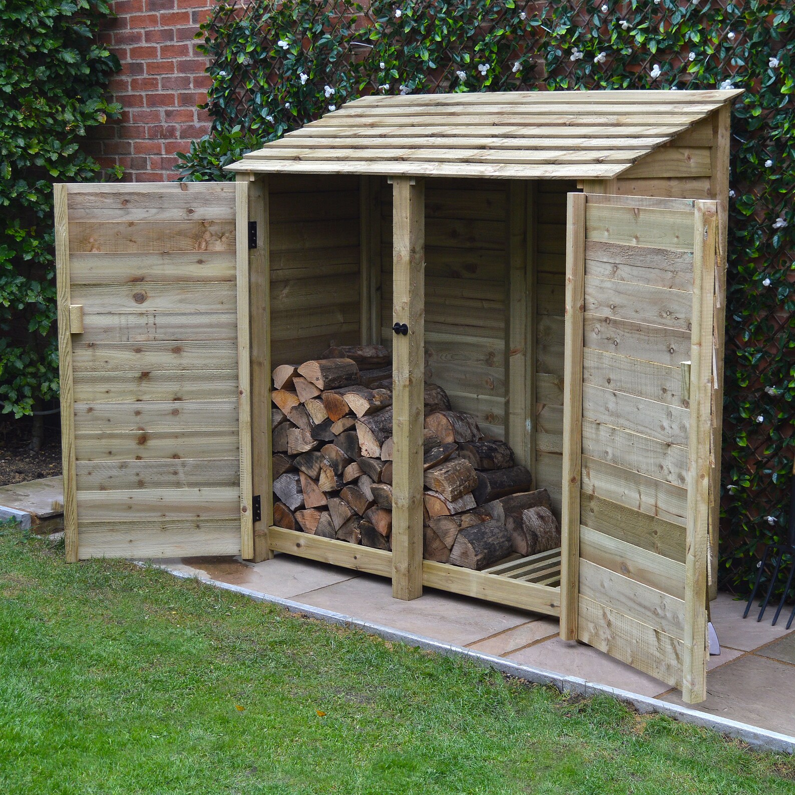 Outdoor Wooden Log Store 6ft Tall X 6ft Wide Hambleton - Etsy