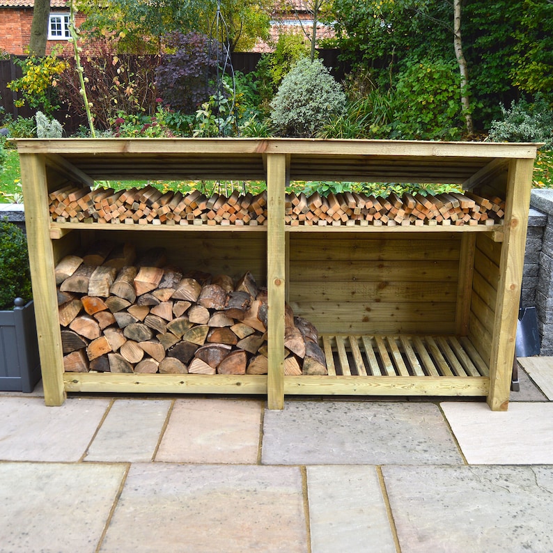 Outdoor Wooden Log Store 4ft Tall X 7ft Wide Normanton - Etsy
