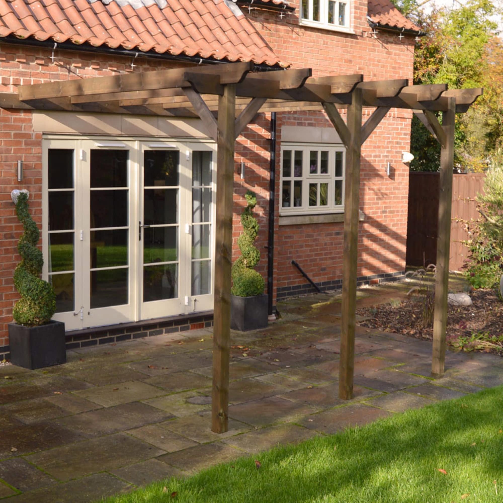 Pergola Gazebo wall Mounted 3 Post Garden Design - Etsy UK