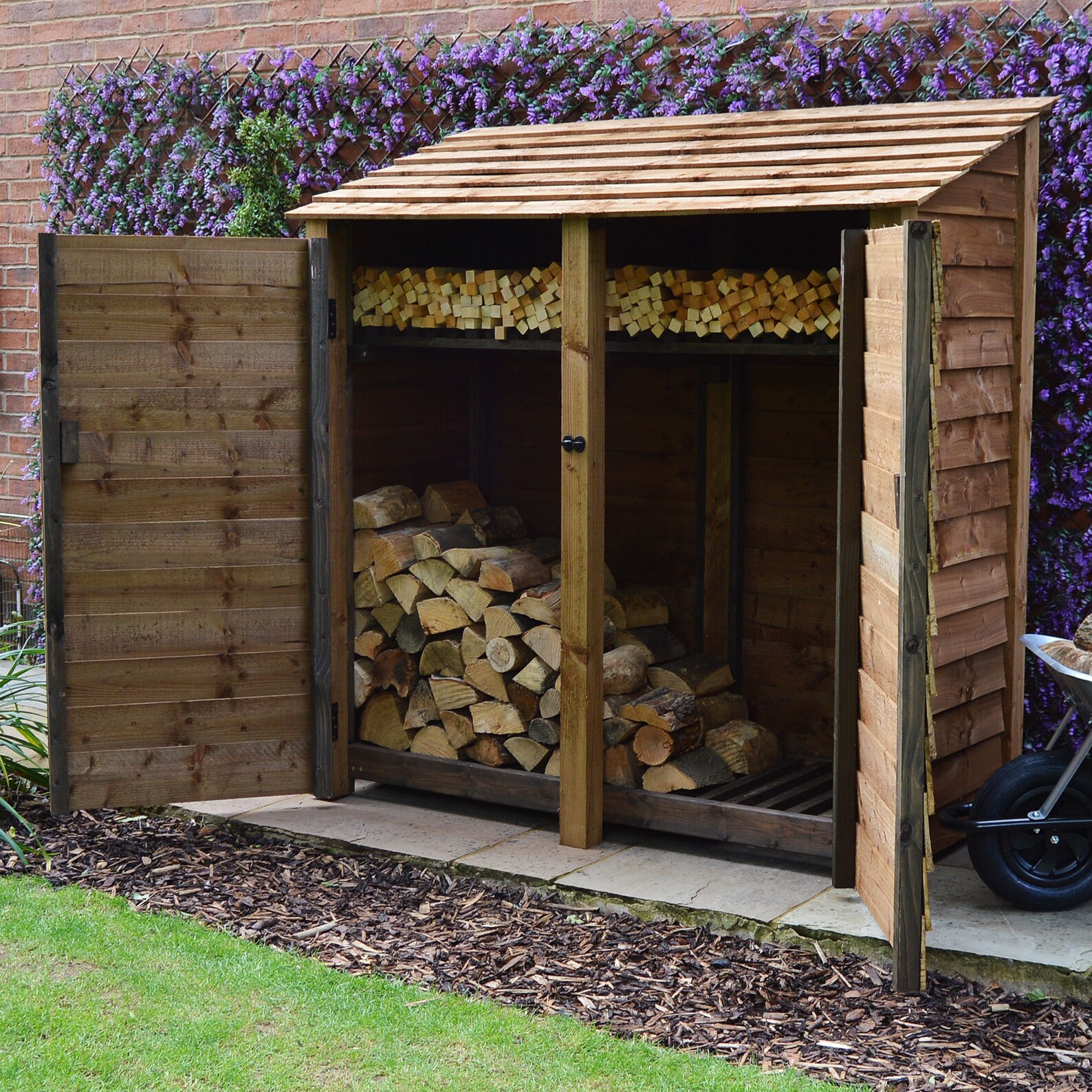 Outdoor Wooden Log Store 6ft Tall X 6ft Wide Hambleton - Etsy