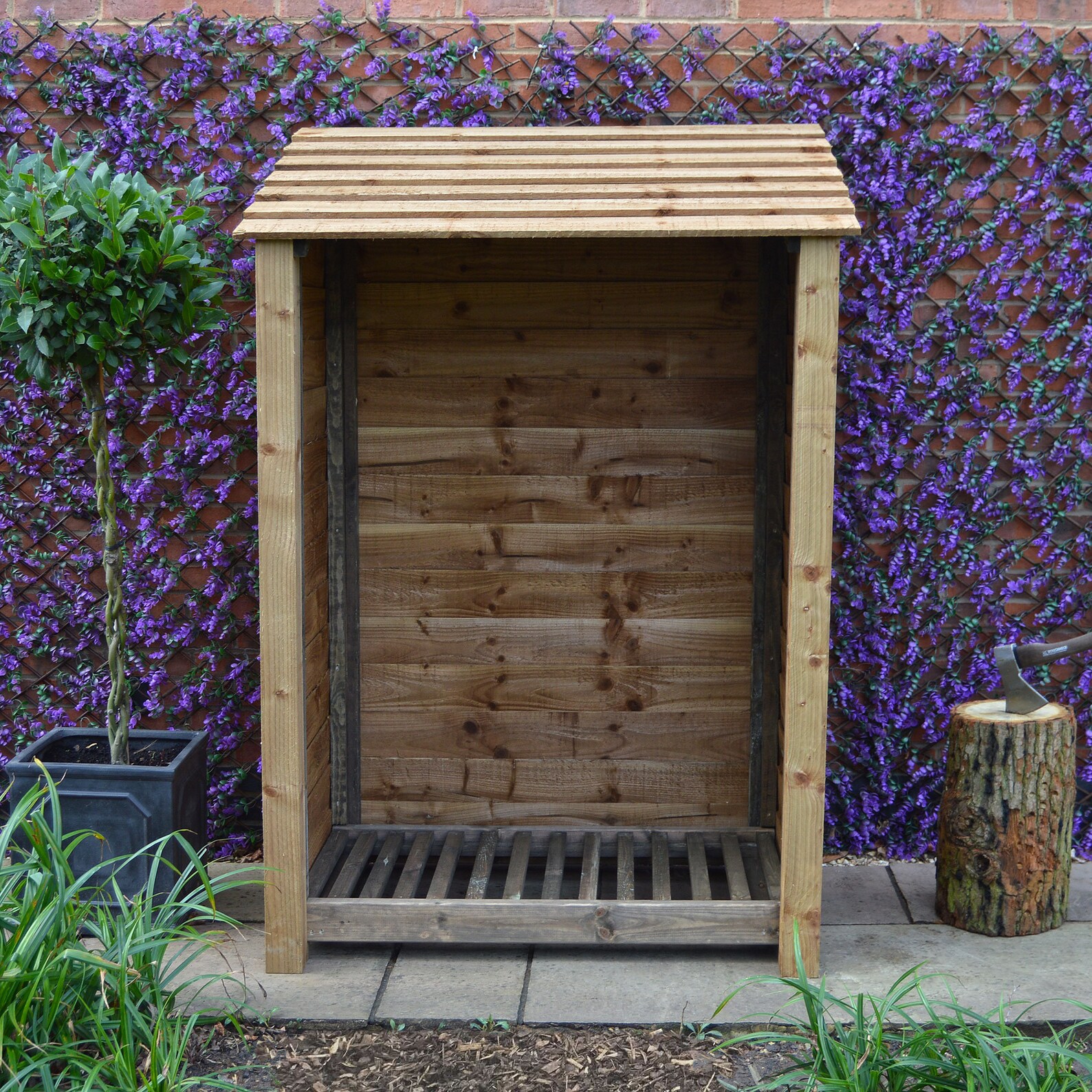 Outdoor Wooden Log Store 6ft Tall X 4ft Wide Greetham Design - Etsy