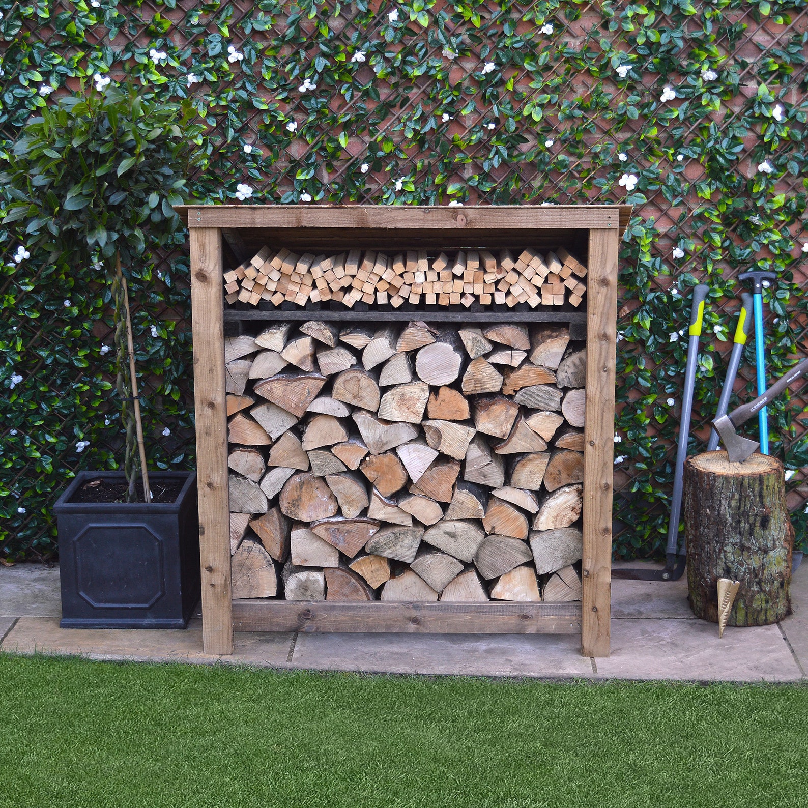 Outdoor Wooden Log Store 4ft Tall X 4ft Wide Greetham - Etsy UK