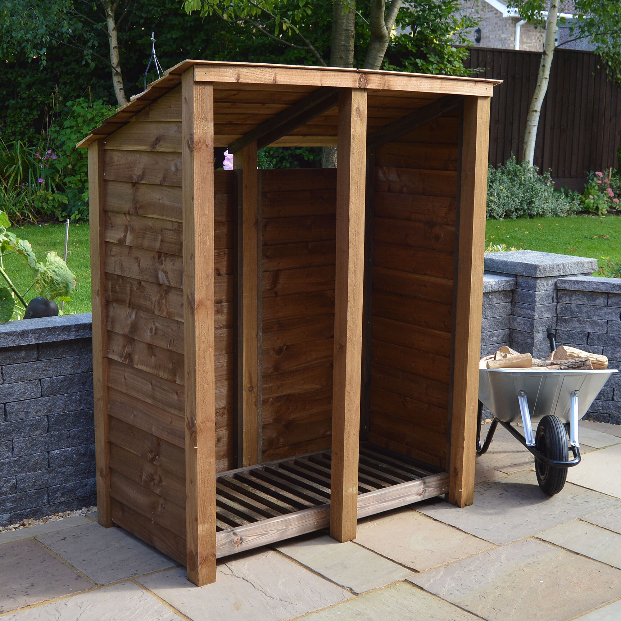 Outdoor Wooden Log Store 6ft Tall X 5ft Wide Cottesmore Reversed Roof ...