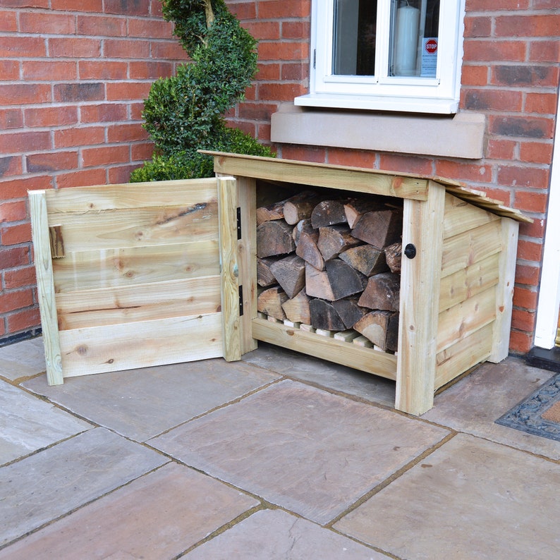 Outdoor Wooden Log Store Langham Minor Design - Etsy