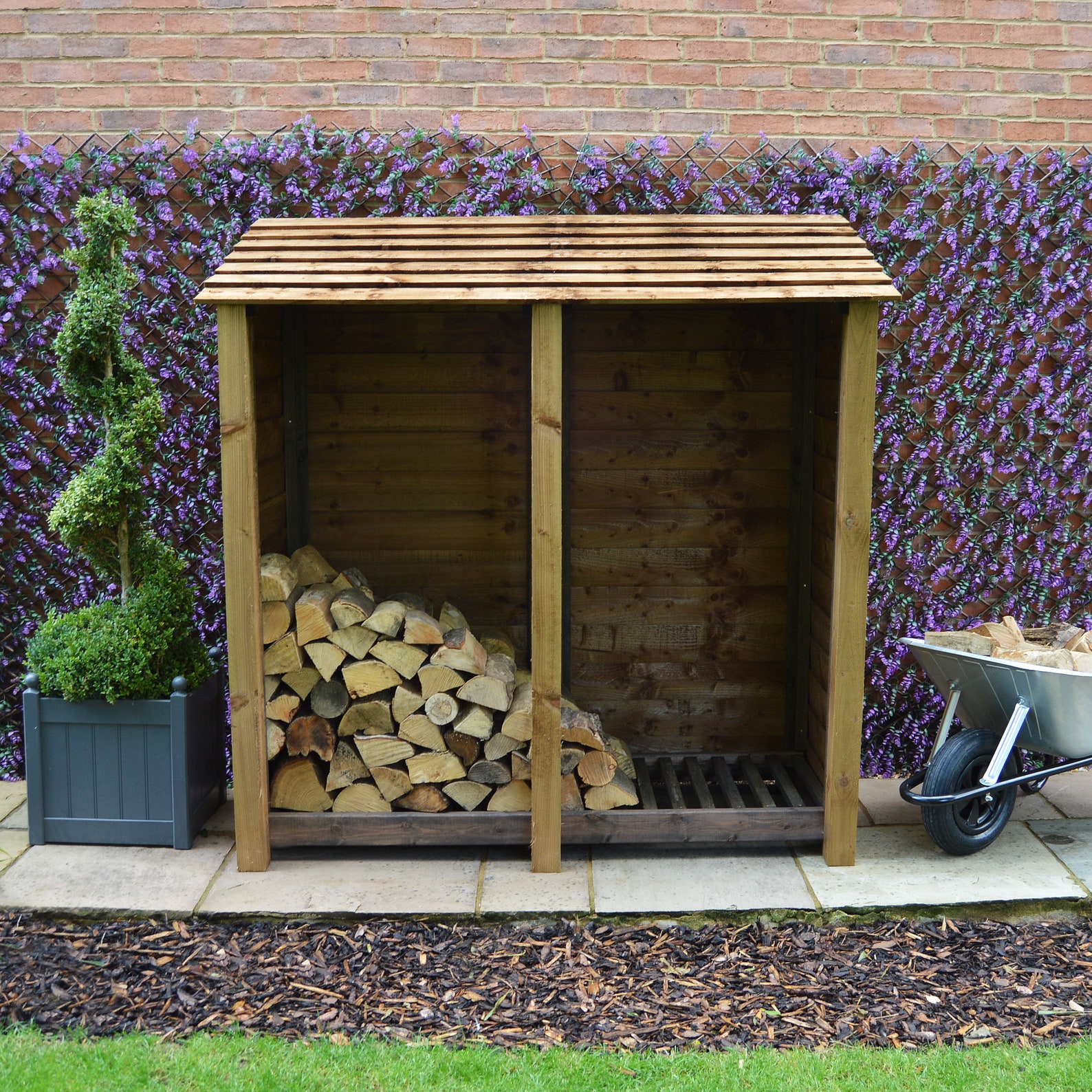 Outdoor Wooden Log Store 6ft Tall X 6ft Wide Hambleton - Etsy